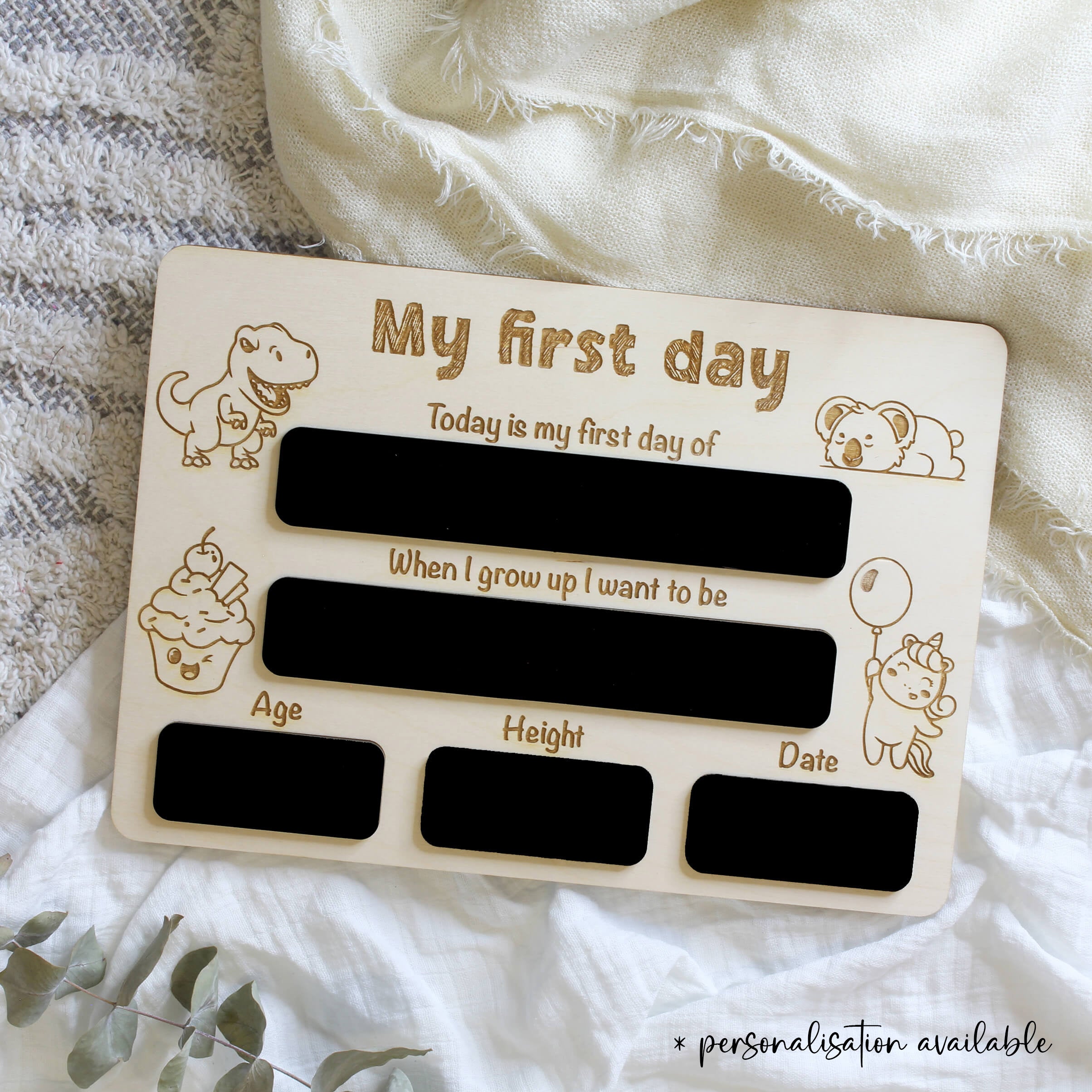 My First Day Board - Black or White – Meridian Etch