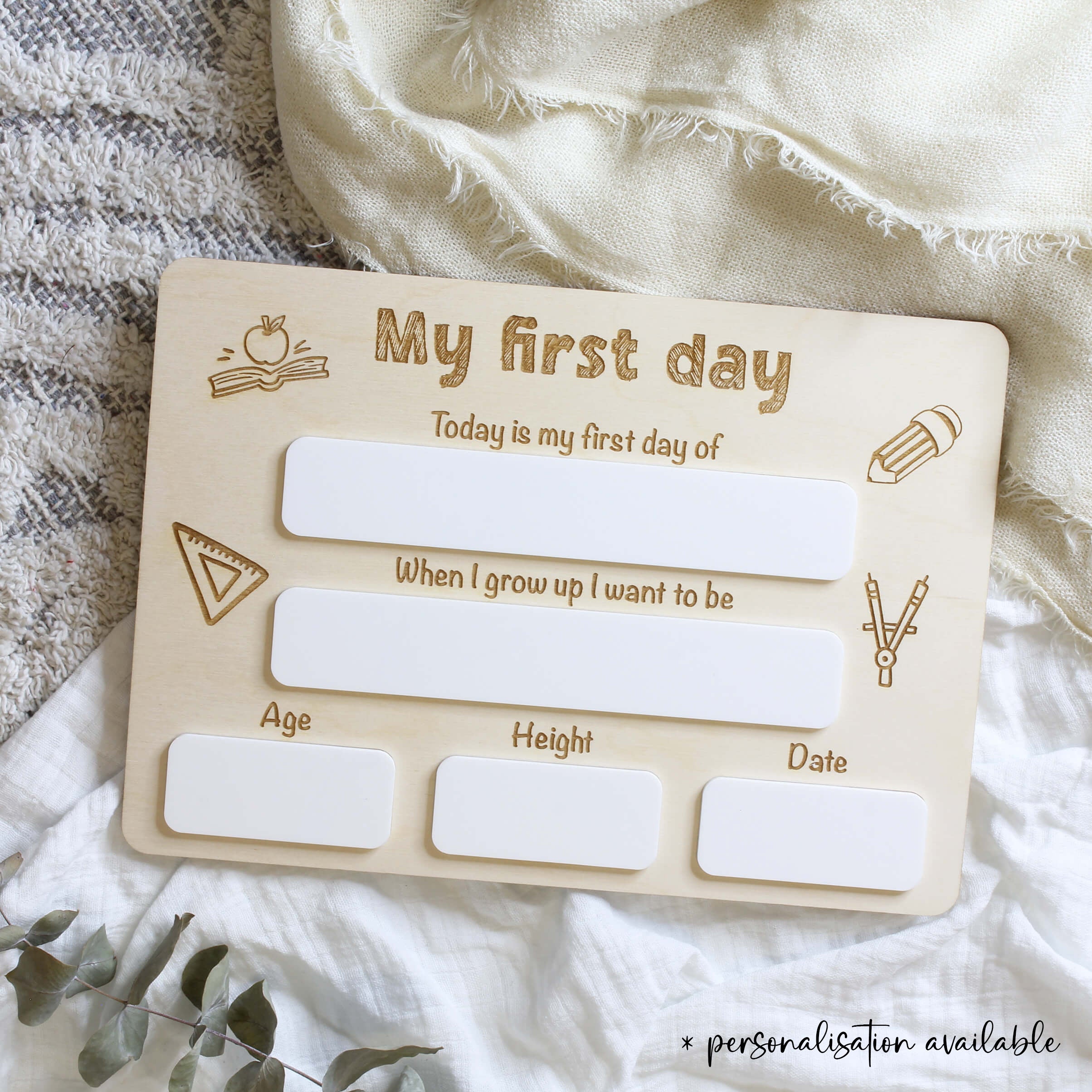 First Day Milestone Board - White or Black – Meridian Etch