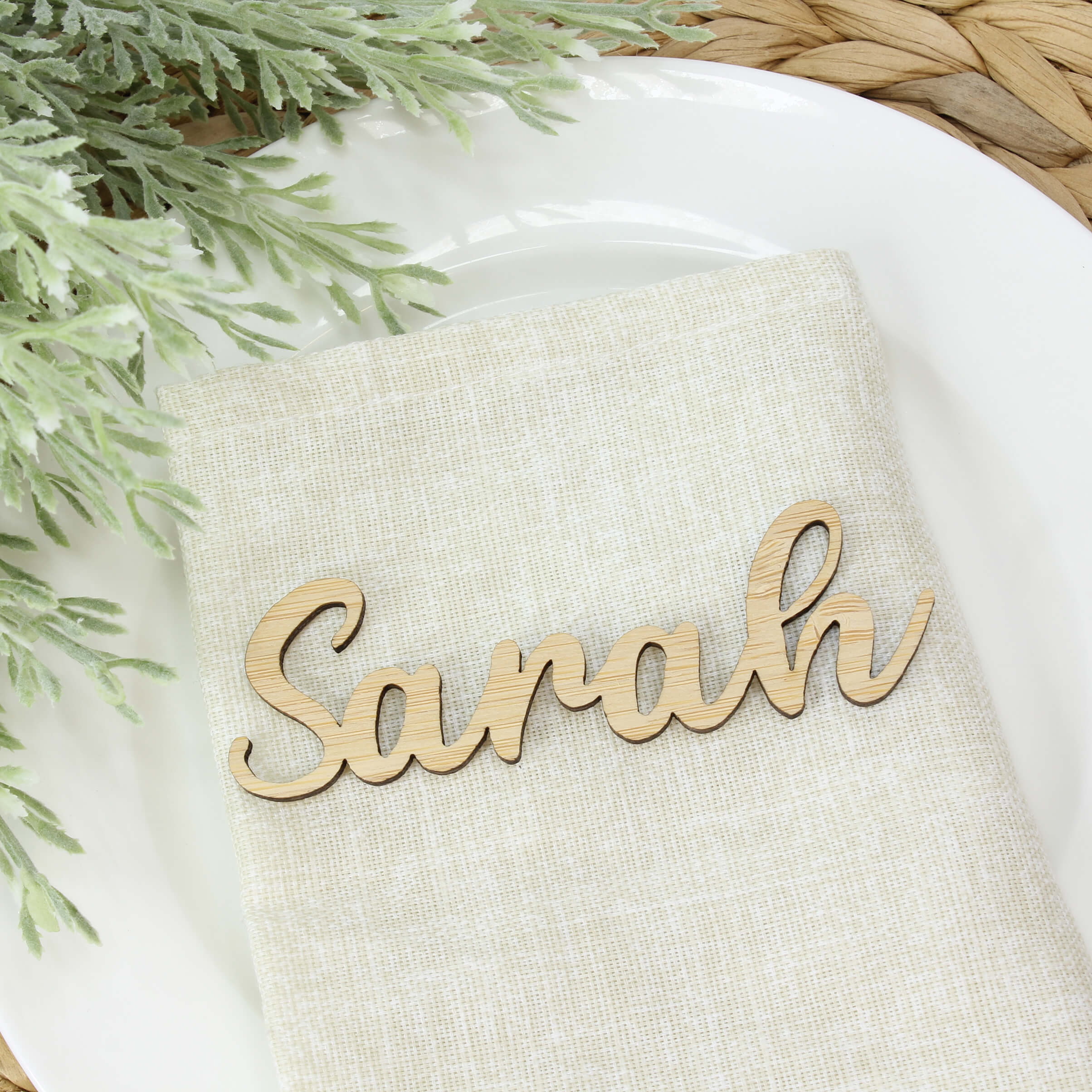 Wooden Name Place | Wedding Name Place Cards – Meridian Etch