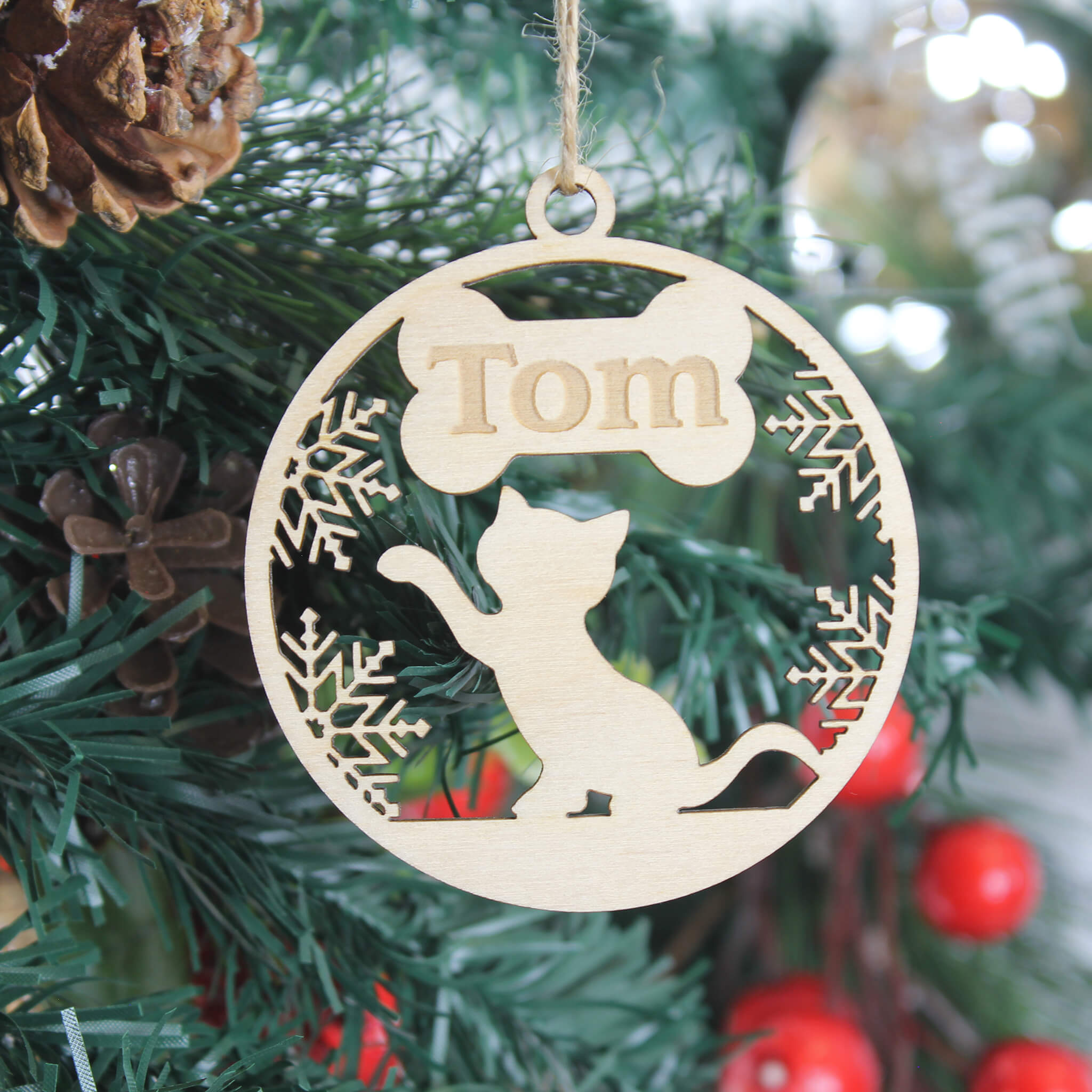 Cat Ornament - Cat Christmas Ornament – Meridian Etch