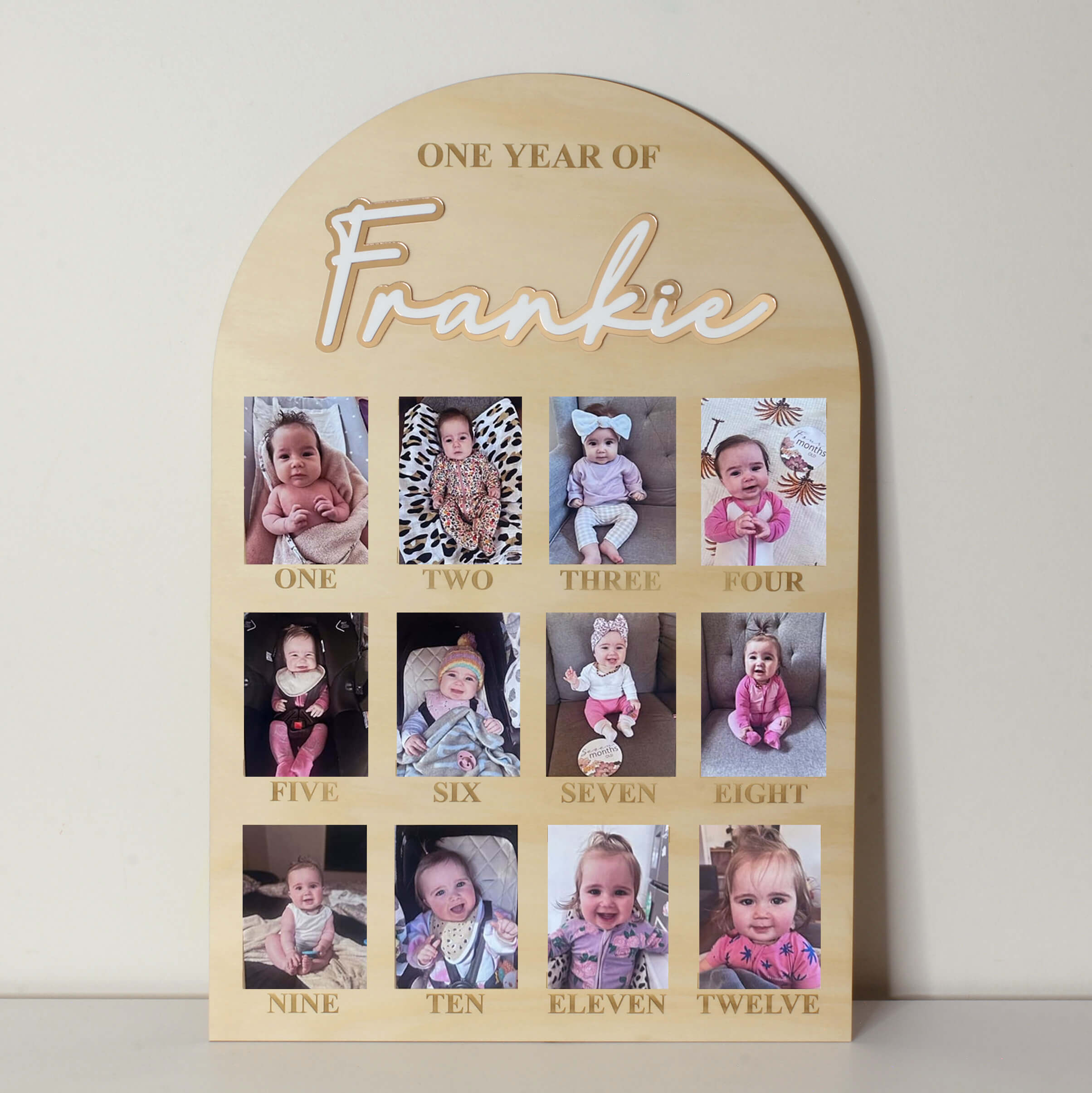 First Birthday Board - One Year Of Birthday Photo Board – Meridian Etch