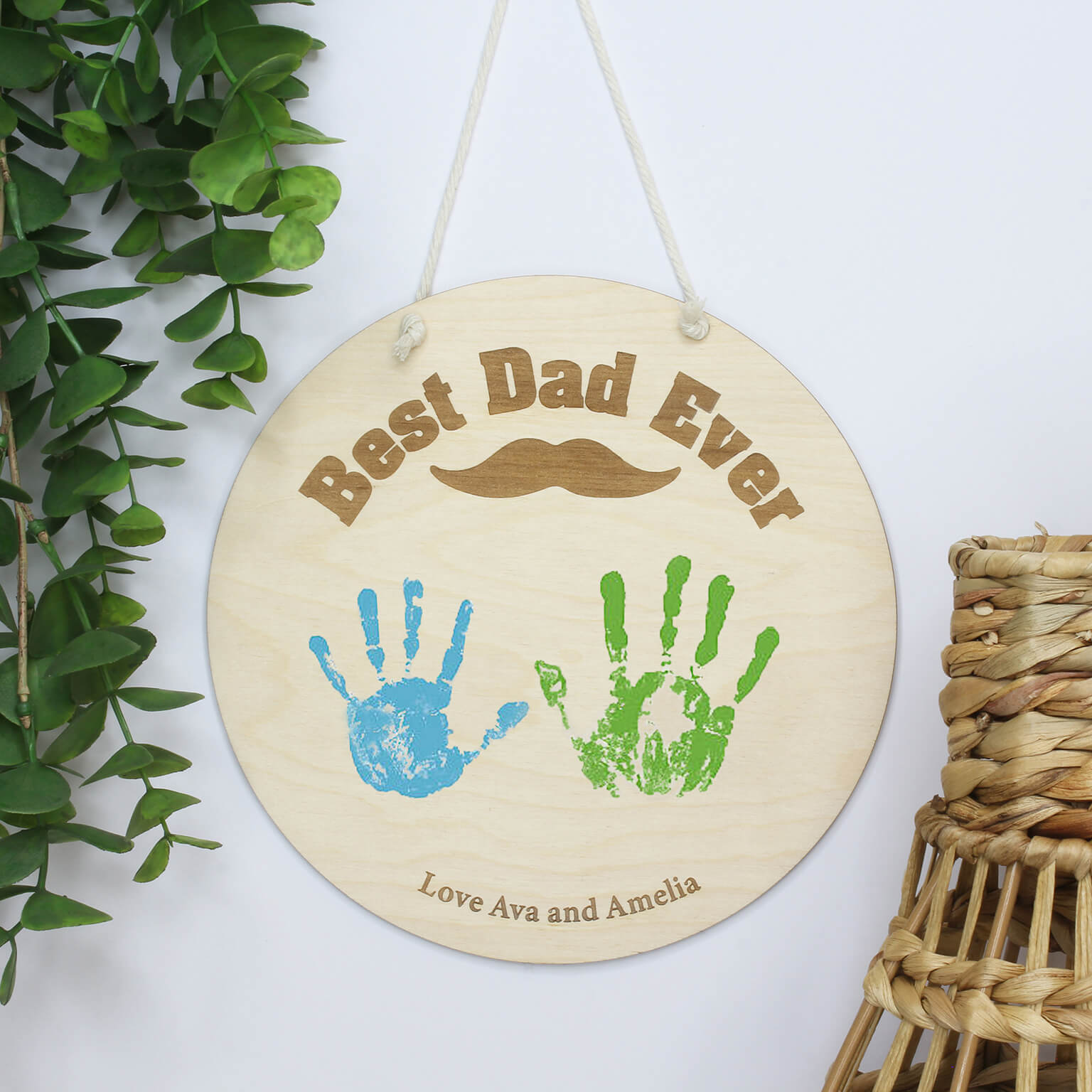 Father's Day Sign | Handprint Plaque – Meridian Etch