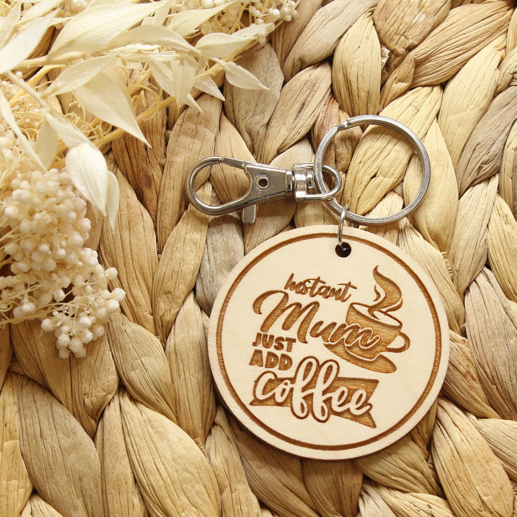 Mum Keyring | Coffee Mum – Meridian Etch