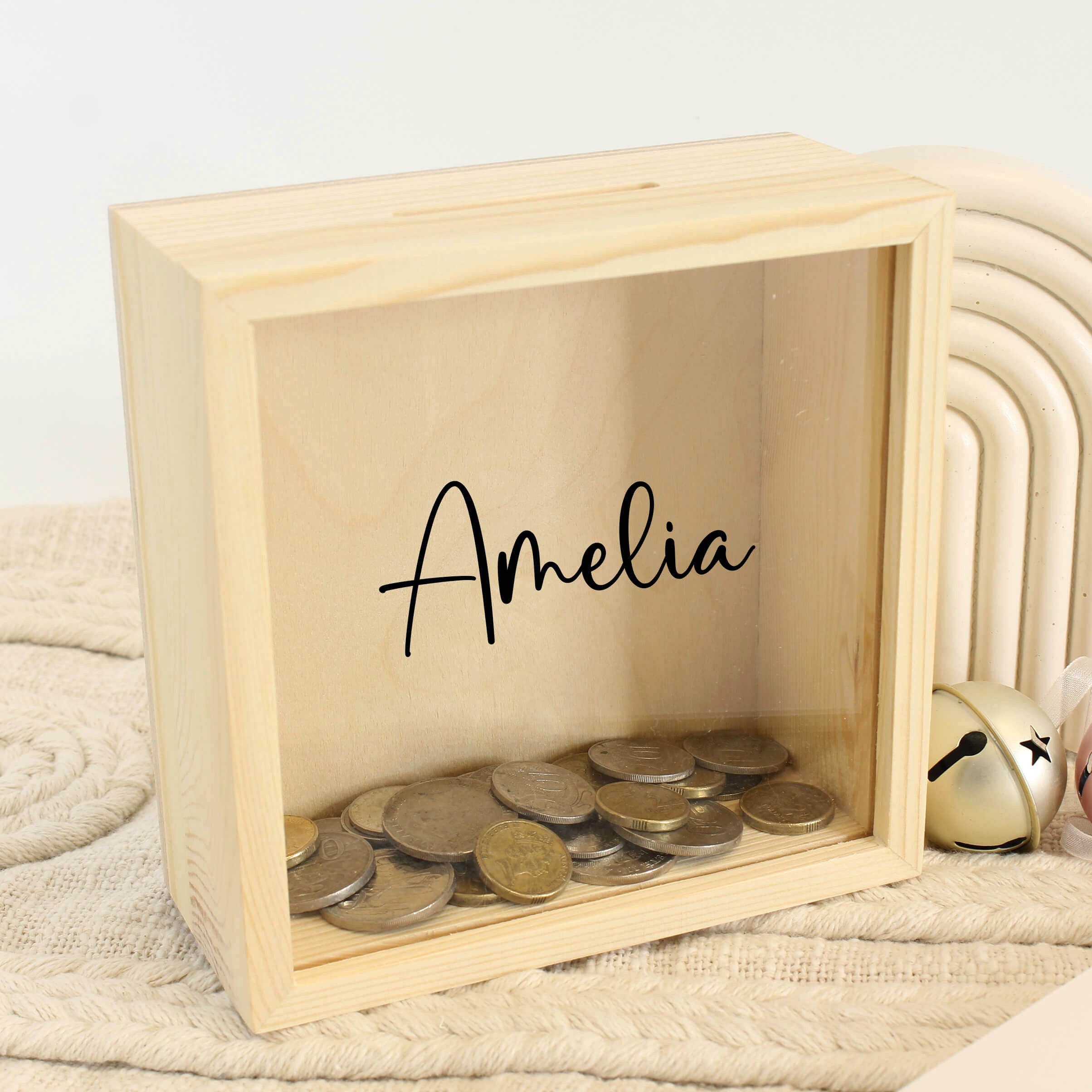 Personalised Money Box – Meridian Etch