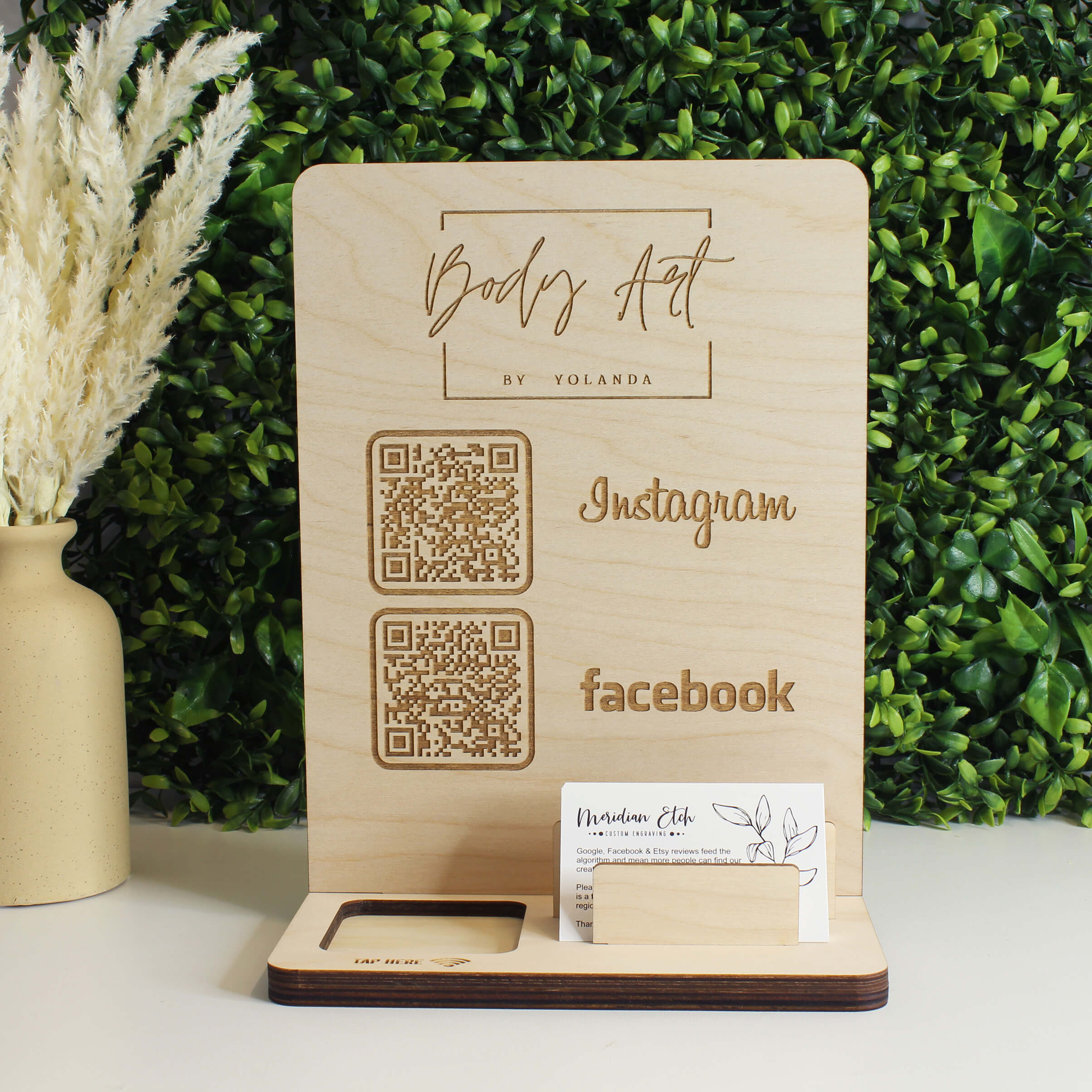 Wooden Square Dock | Custom Signage – Meridian Etch