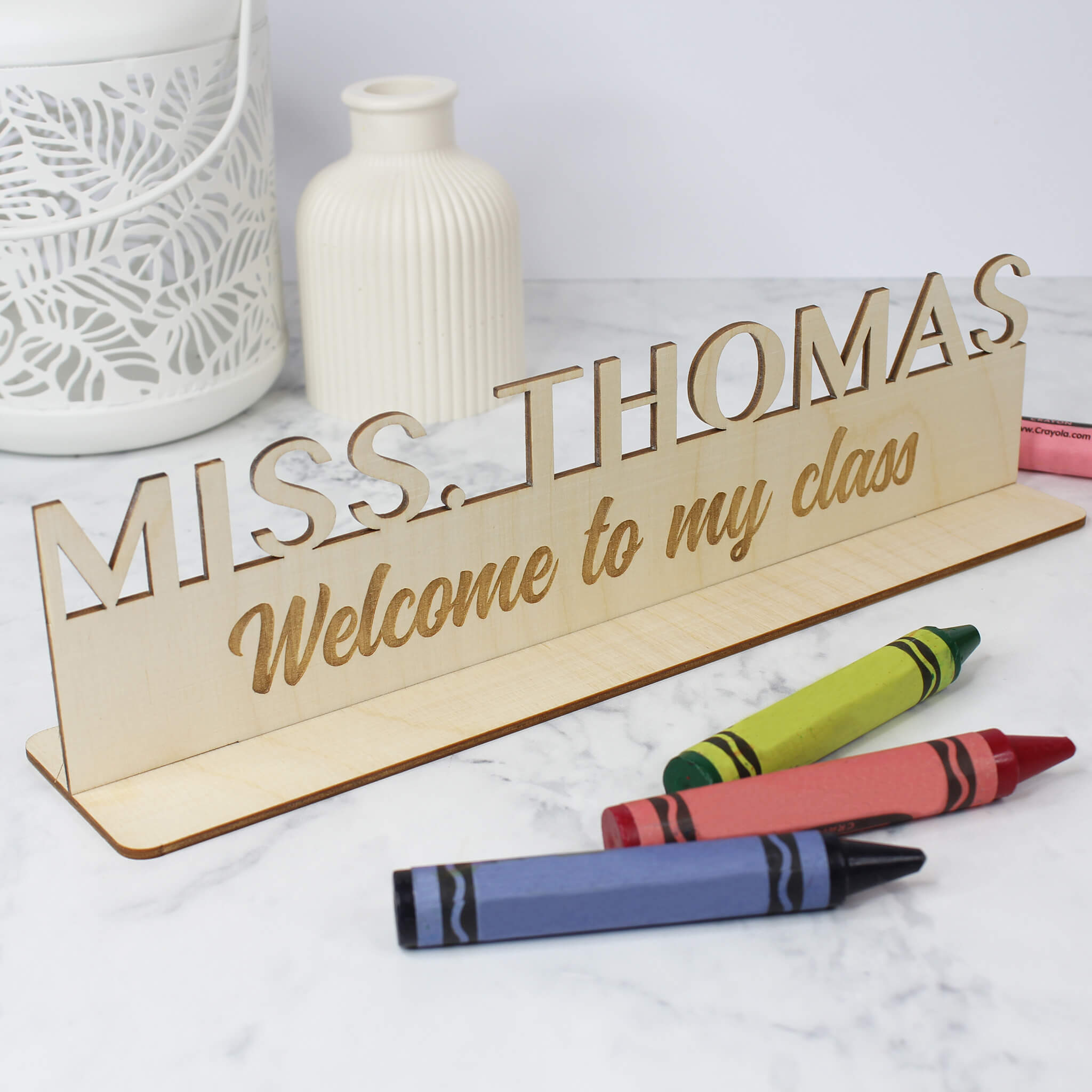 Teacher Desk Sign | Wooden Desk Sign – Meridian Etch