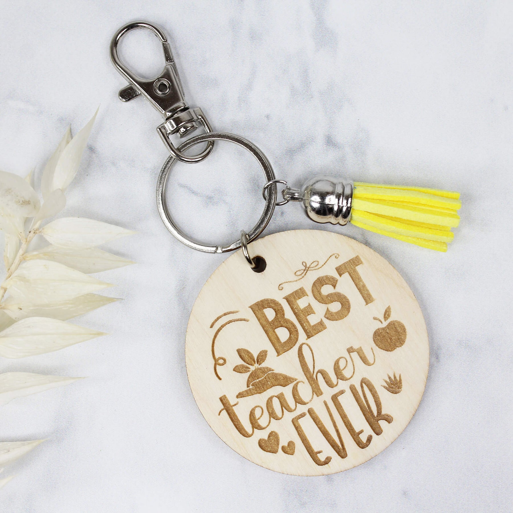 Teacher Keyring | Best Teacher Ever – Meridian Etch
