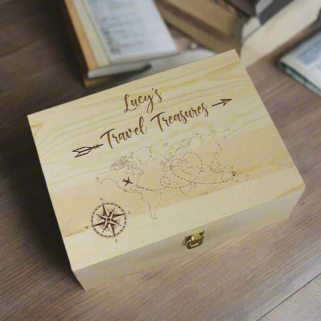 Personalised Travel Keepsake Box – Meridian Etch