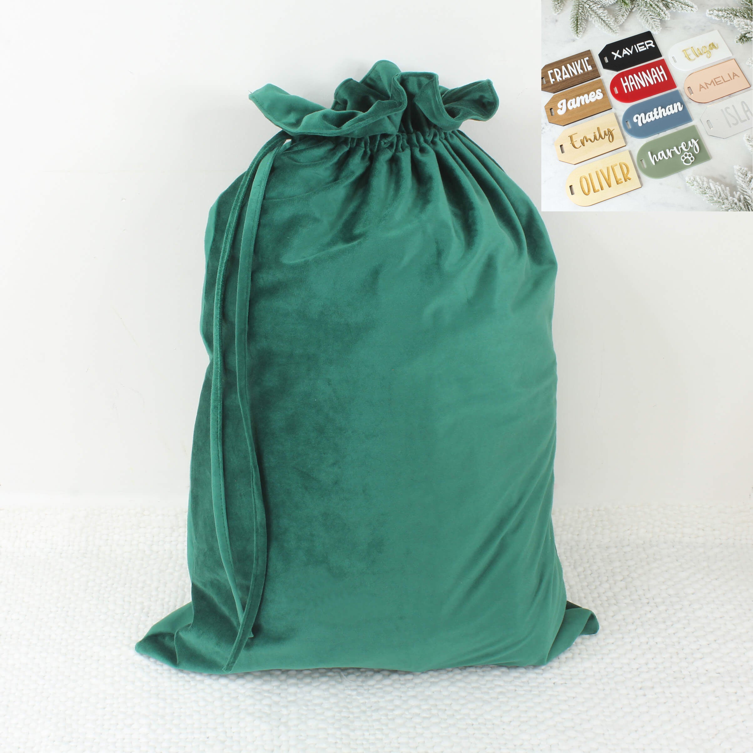Personalised Velvet Santa Sack – Meridian Etch