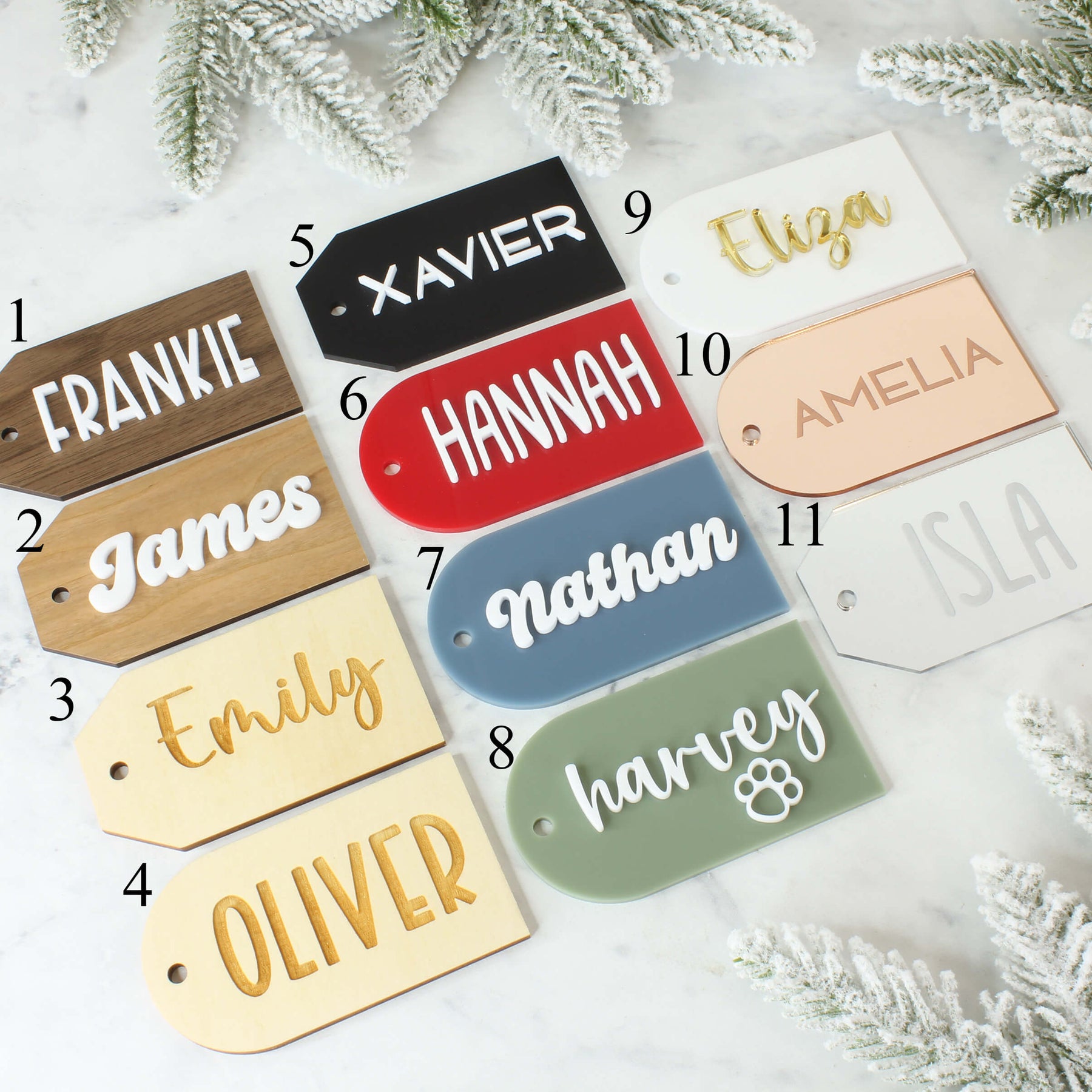 Christmas Tags - Xmas Name Tag – Meridian Etch