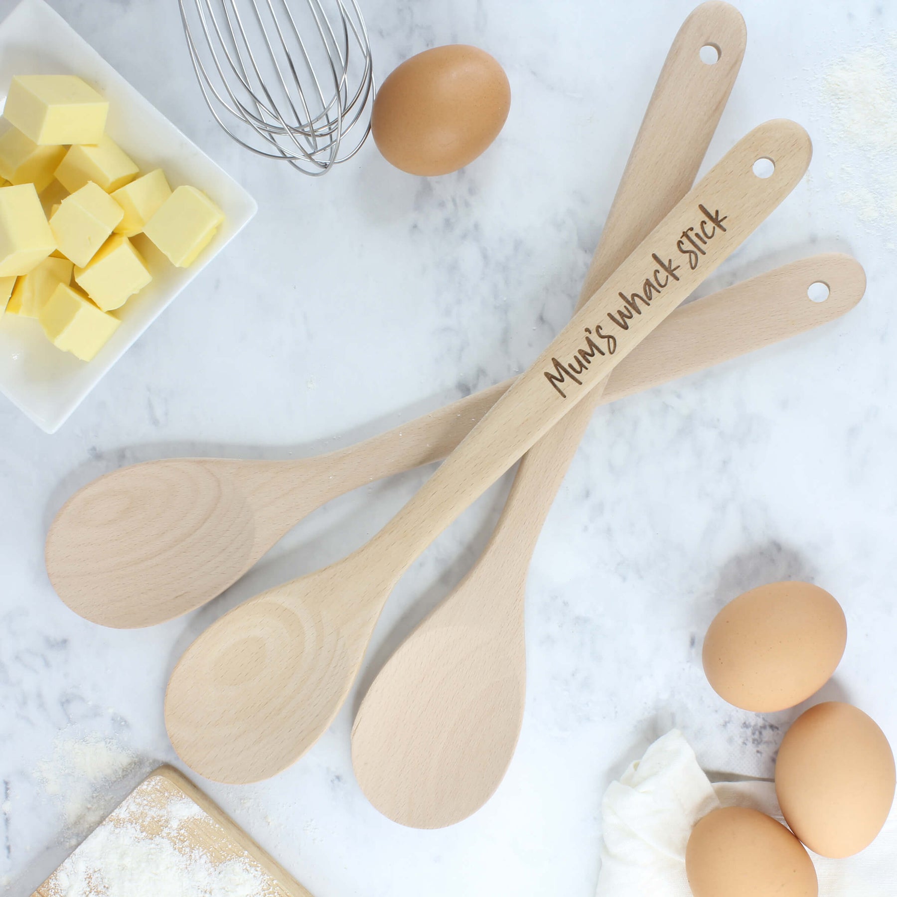 Quality Laser Engraved Wooden Spoon - Meridian Etch