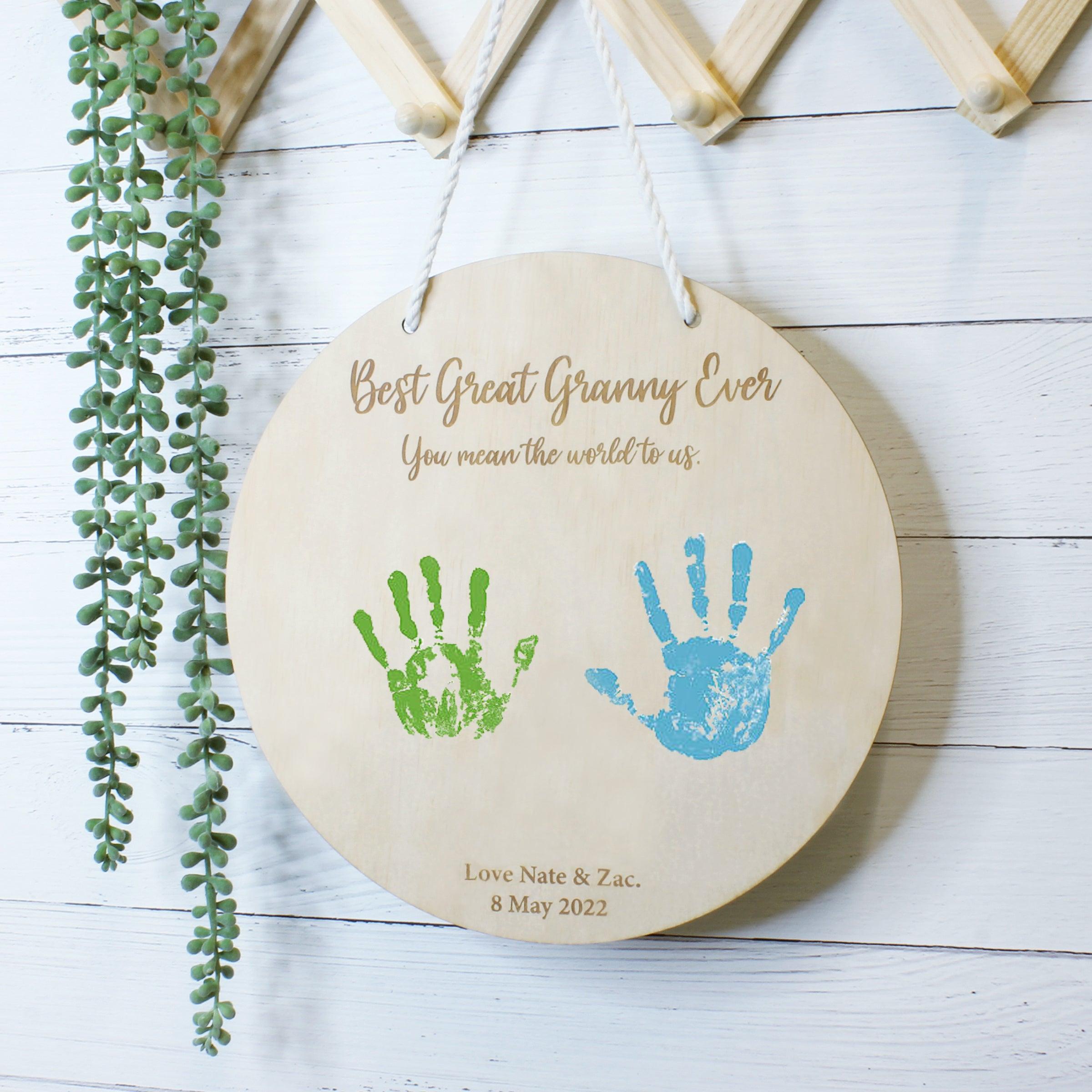 Wooden Handprint Plaque - Meridian Etch
