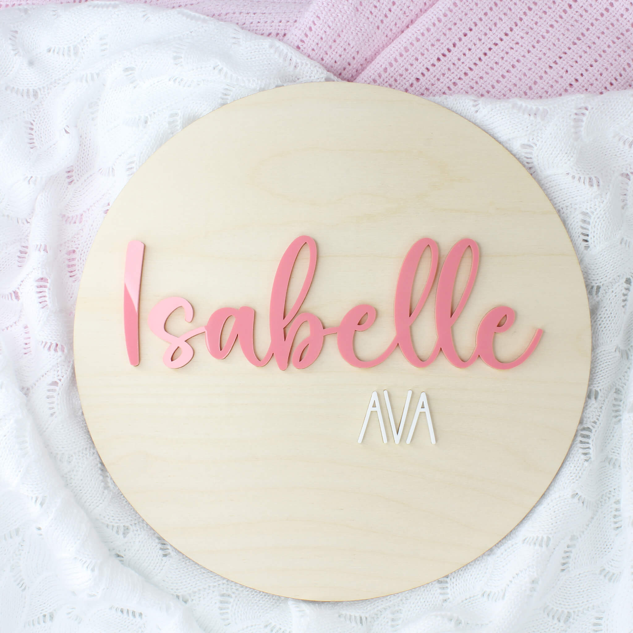Personalised Round Wooden / Bamboo Name Plaque - Meridian Etch