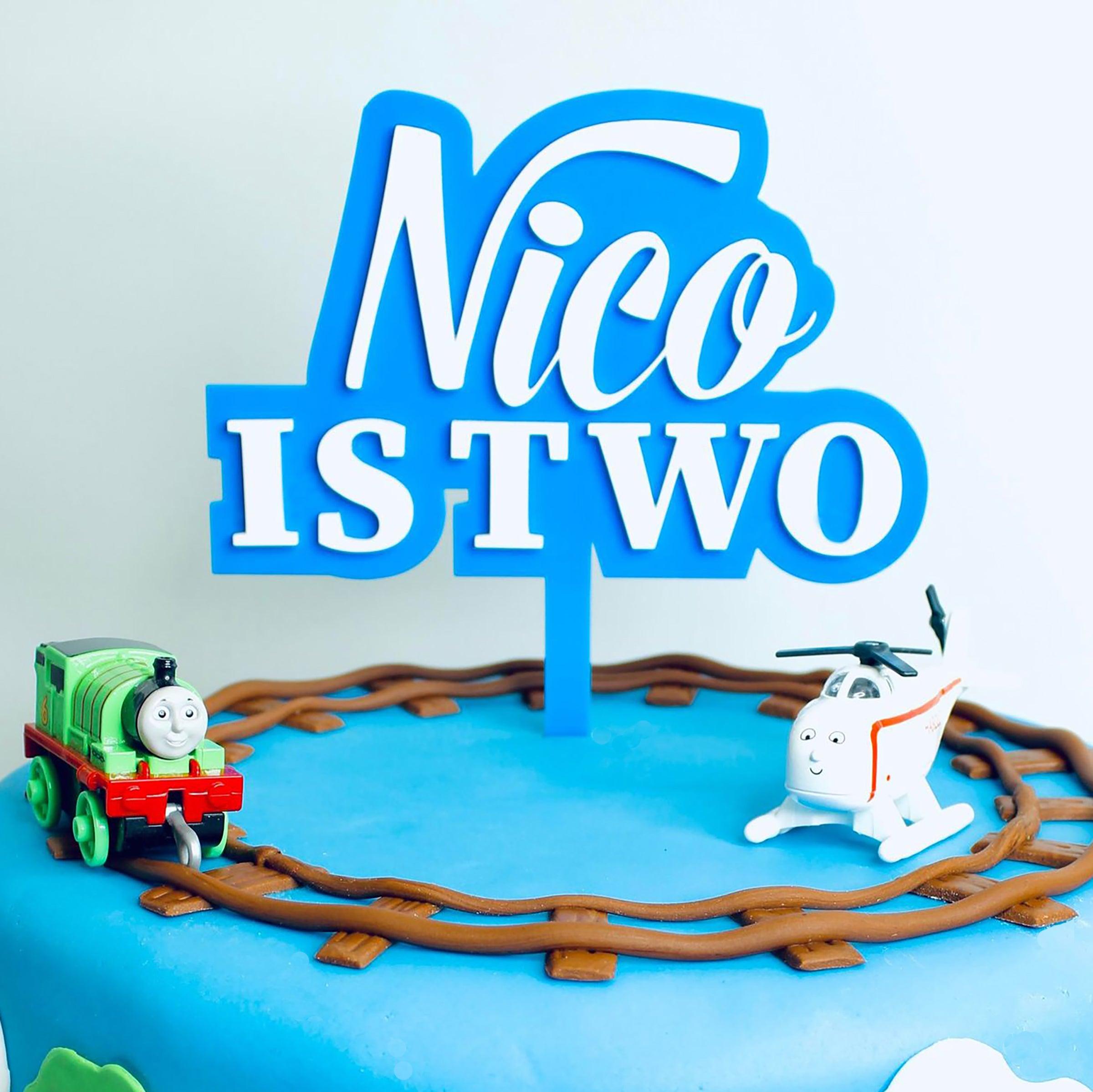 Personalised Kids Acrylic Cake Topper - Any Age - Meridian Etch