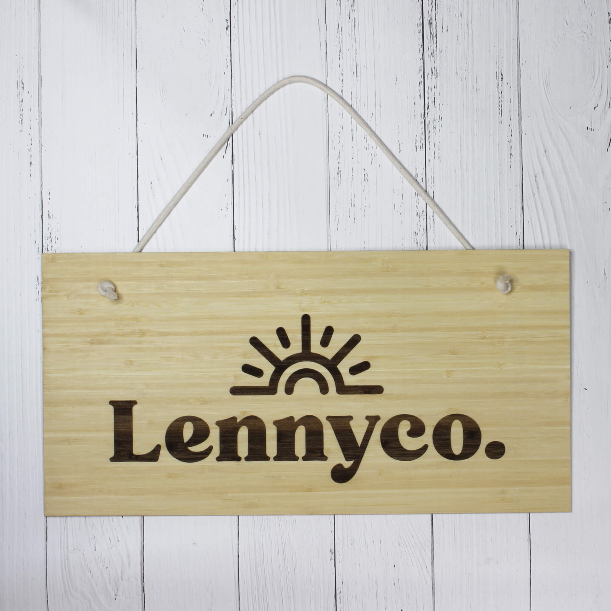 Wooden Laser Cut Rectangle Business Market Sign – Meridian Etch