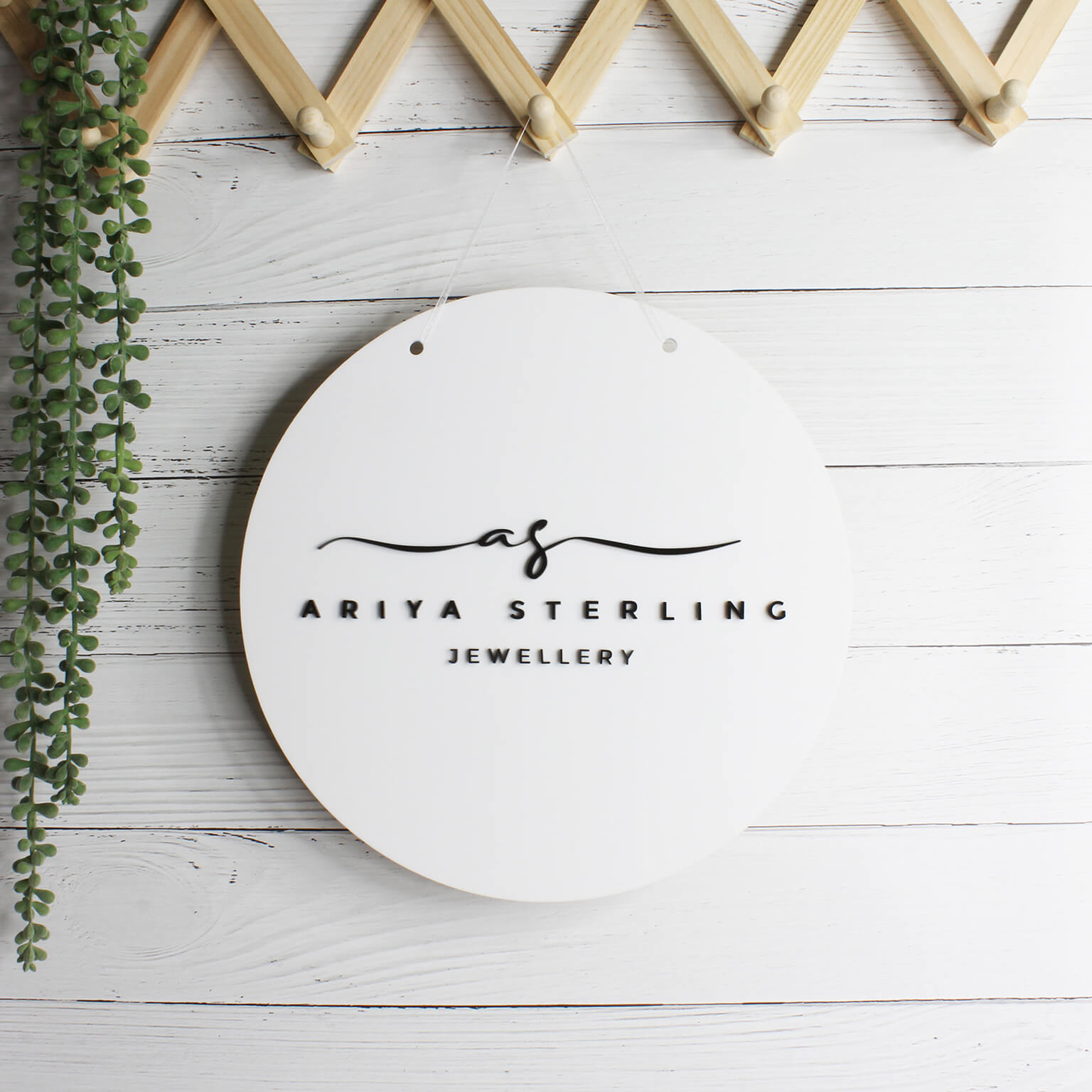 Quality Round Acrylic Business Sign - Meridian Etch